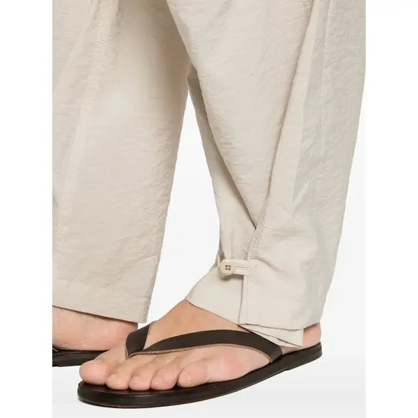 LEMAIRE Drawstring Waist Paneled Trousers With Buttoned Hem
