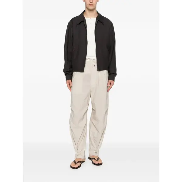LEMAIRE Drawstring Waist Paneled Trousers With Buttoned Hem