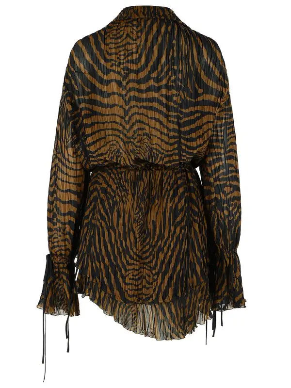 Blumarine Viscose Chiffon Zebra Print Dress