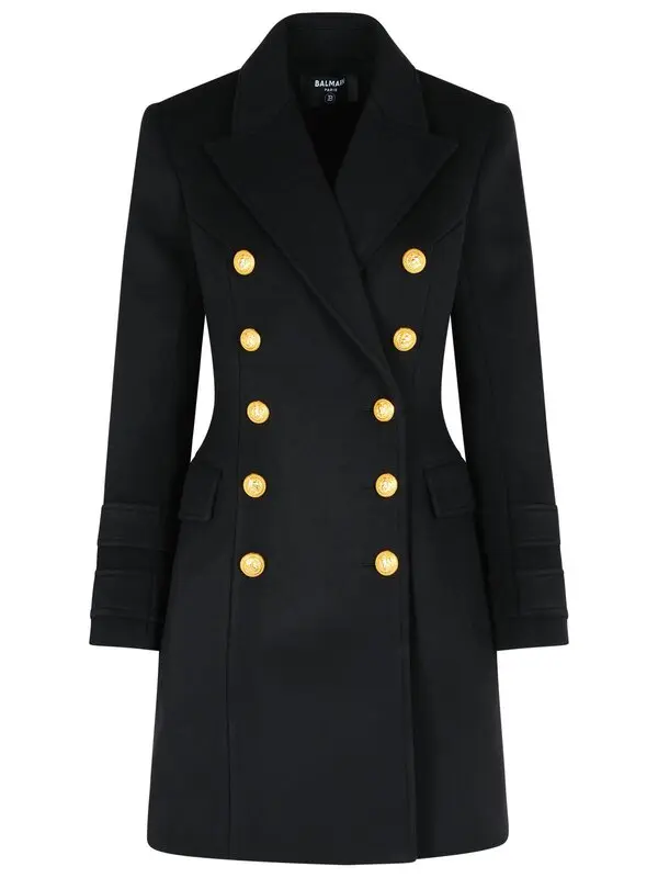 Balmain 10 Buttons Coat In Virgin Wool And Cashmere