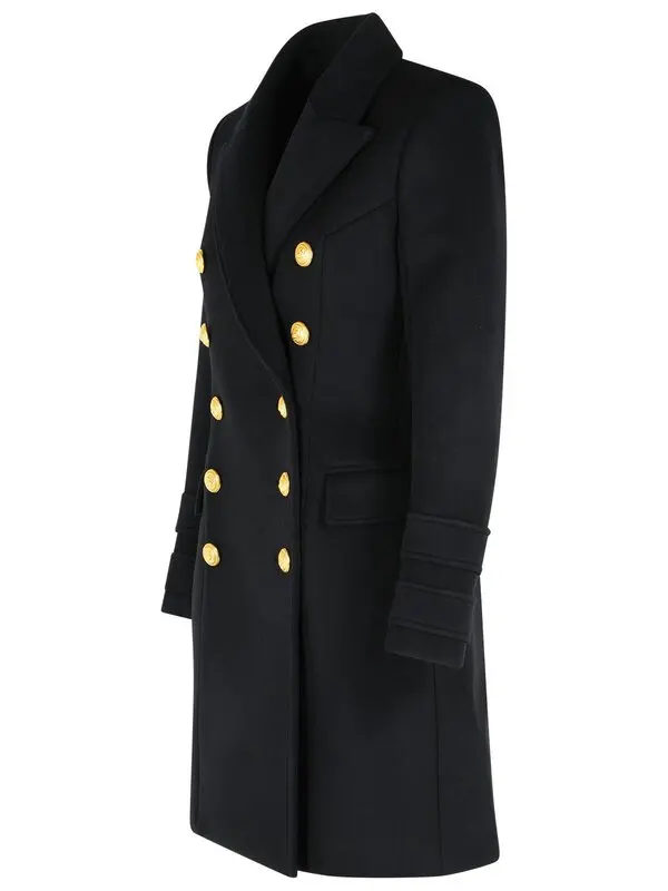 Balmain 10 Buttons Coat In Virgin Wool And Cashmere
