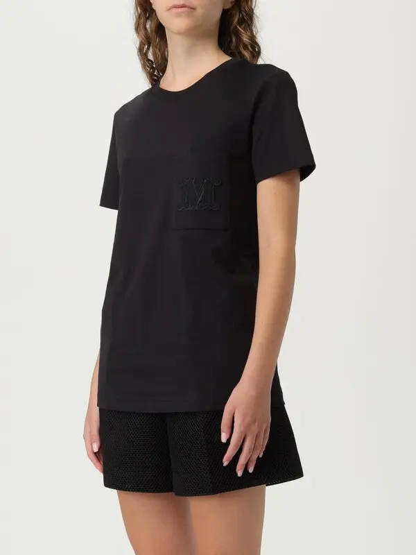 Max Mara Embroidered Logo T-shirt - Black