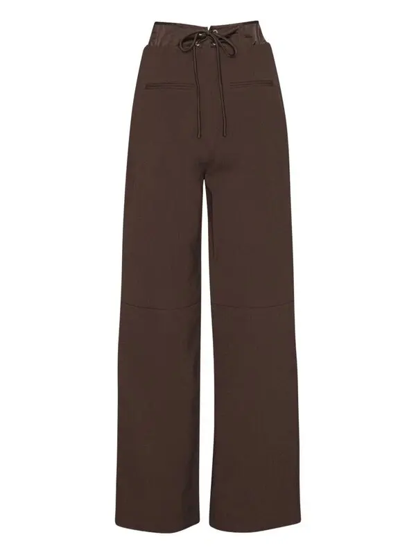 ROTATE BY BIRGER CHRISTENSEN Corset Wide-leg Trousers - Brown