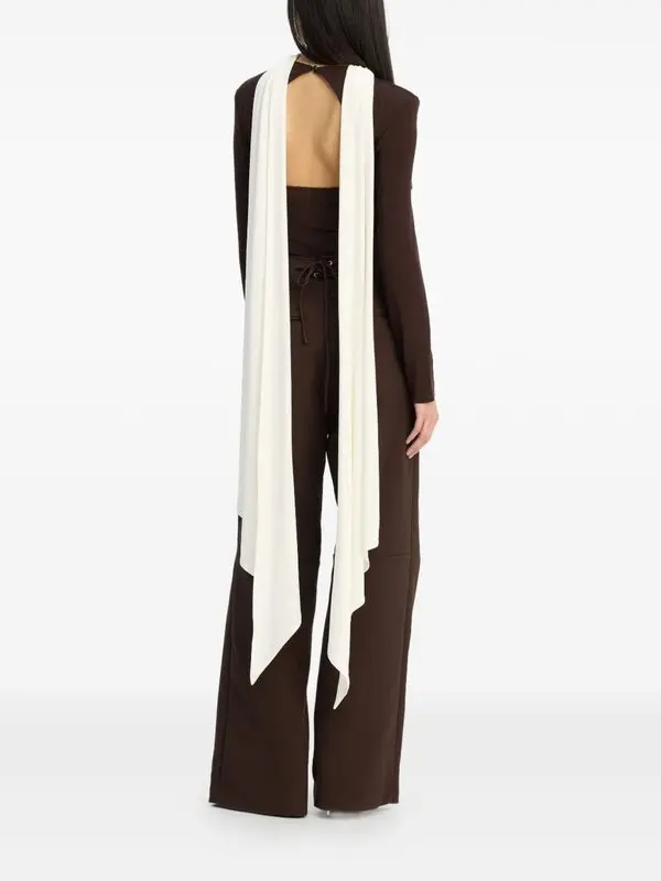 ROTATE BY BIRGER CHRISTENSEN Corset Wide-leg Trousers - Brown