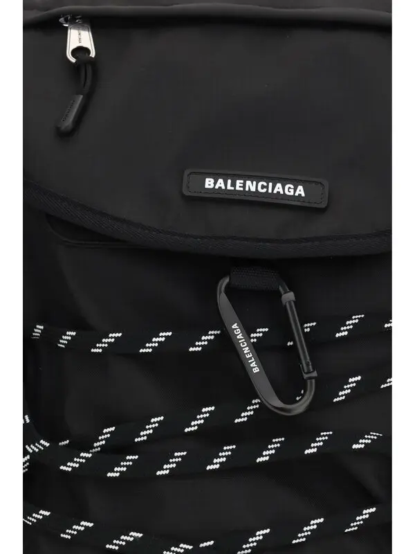 Balenciaga Technical Backpack With Metal Carabiner Detail - Black