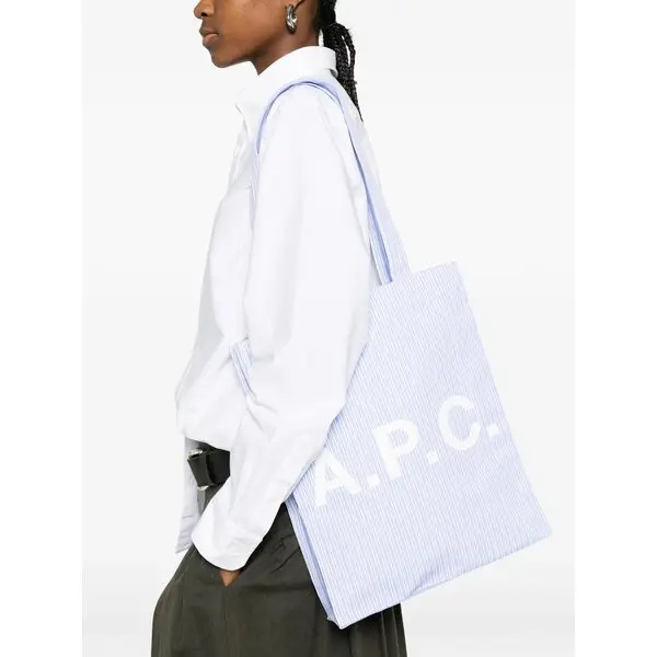 A.p.c. Striped Cotton Tote Bag