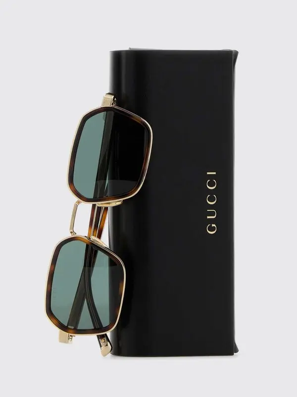 Gucci Octagon Sunglasses With Gold Tone Finish