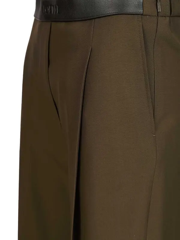 Loewe Wool Trousers With Leather Waistband