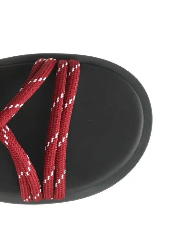 Miu Miu Riviere Rope And Leather Sandals - Red