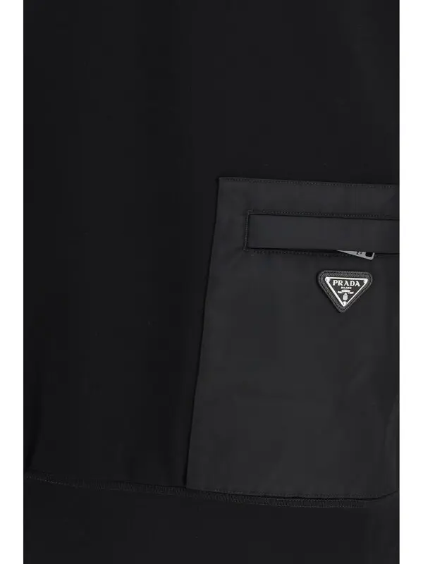 Prada Stretch Jersey Sweatshirt With Re Nylon Zip Pocket