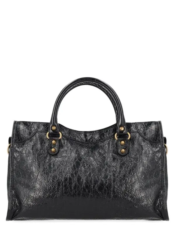 Balenciaga The City Medium Leather Top Handle Bag - Black