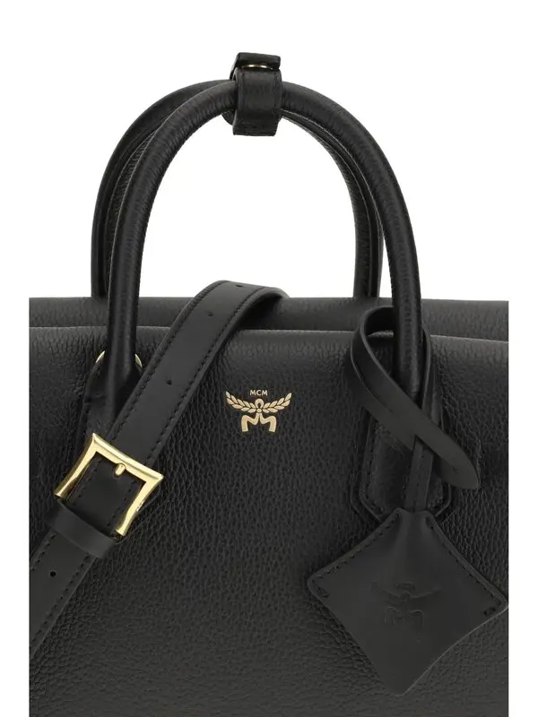 Mcm Milla Trapezoidal Top Handle Bag With Shoulder Strap