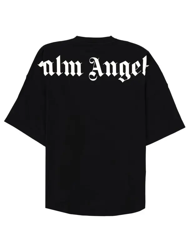 Palm Angels T-shirt In Cotone A Maniche Lunghe - Black
