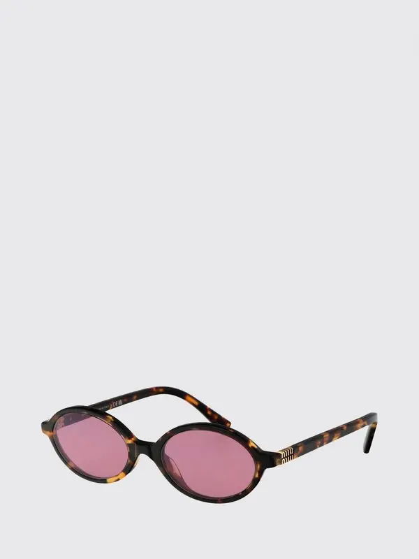 Miu Miu Oval Acetate Sunglasses - Brown