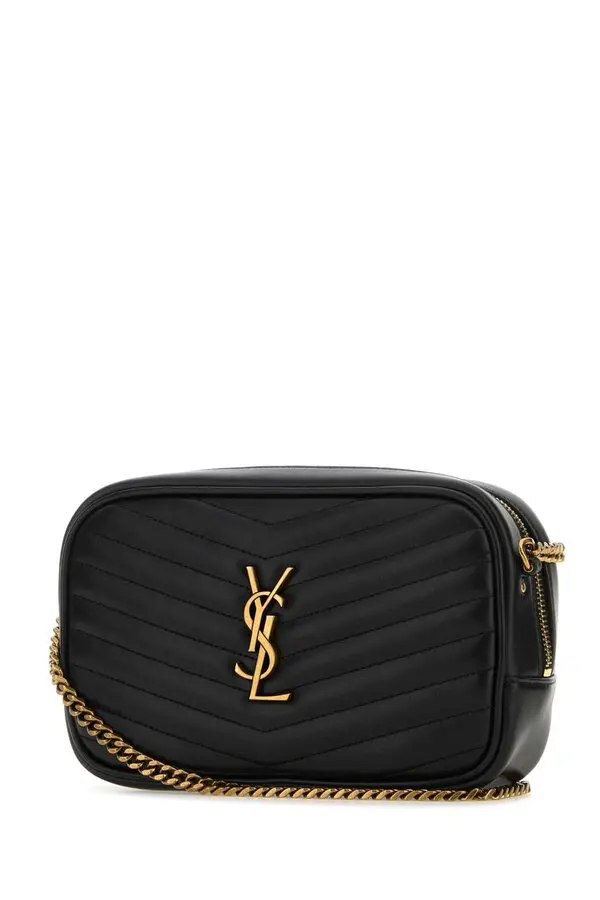 Saint Laurent Mini Lou Crossbody Bag In Leather With Golden Metal Finishing