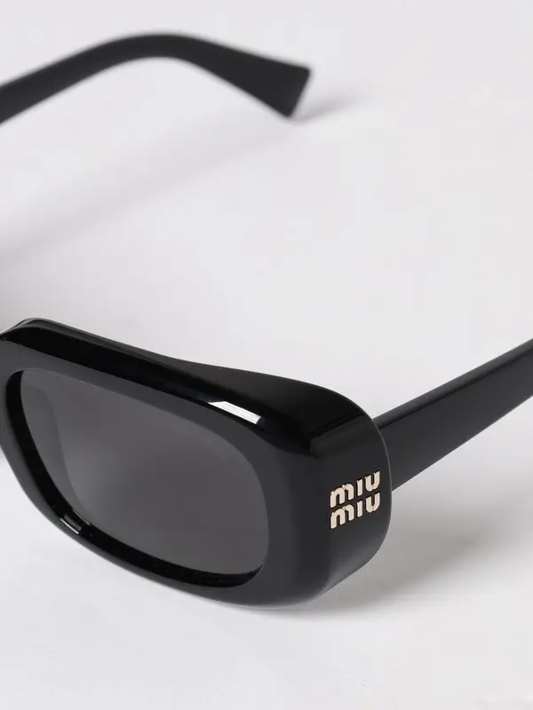 Miu Miu Acetate Oval Sunglasses - Black