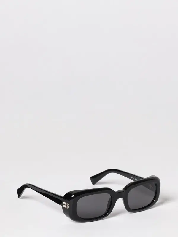 Miu Miu Acetate Oval Sunglasses - Black
