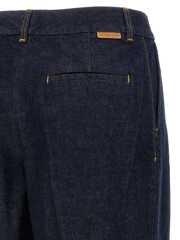 Zimmermann Illustration Denim Wide Leg Jeans