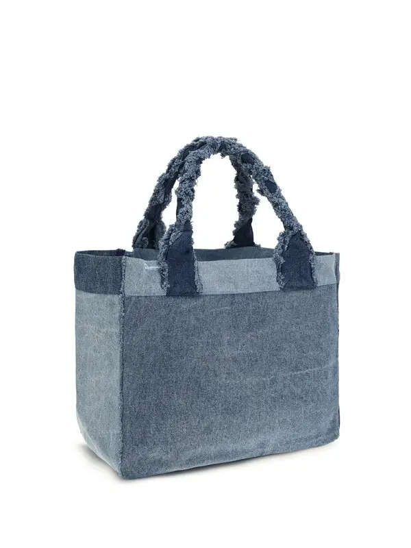 GANNI Medium Trapeze Denim Shopper - Blue
