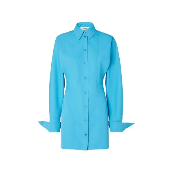 Fendi Button-up Long Sleeve Dress - Blue