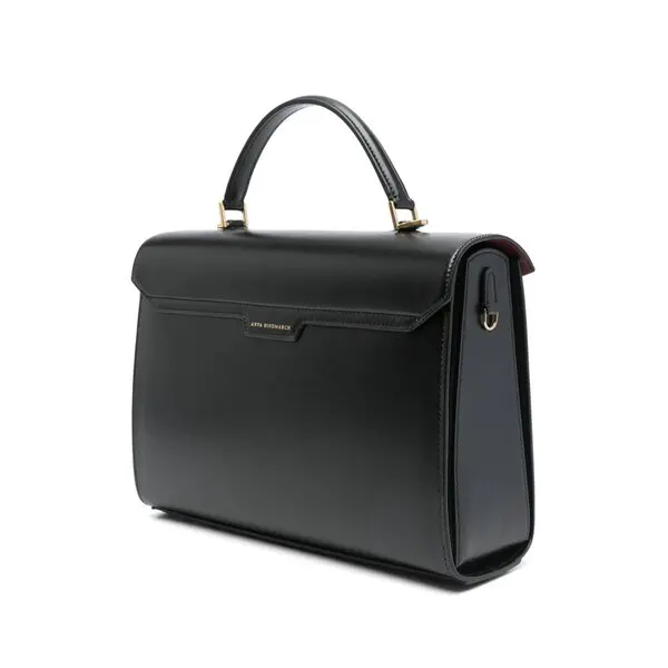 ANYA HINDMARCH Leather Tote Bag With Twist-lock Closure - Black