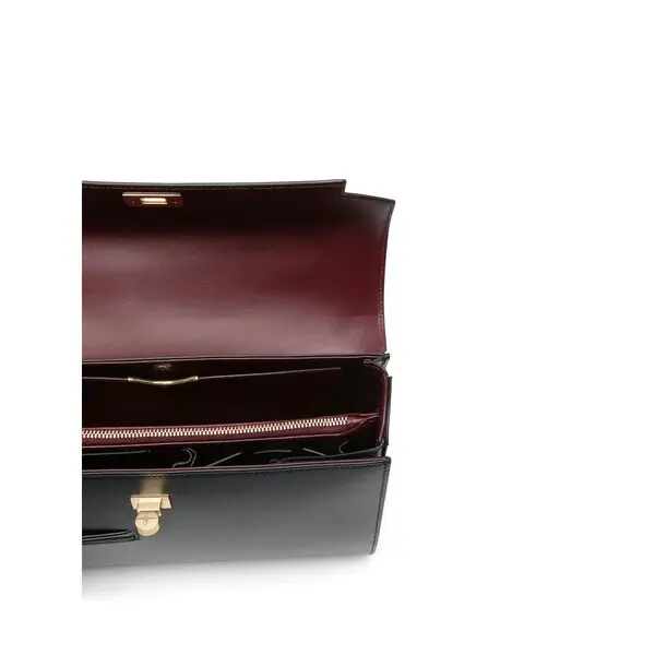ANYA HINDMARCH Leather Tote Bag With Twist-lock Closure - Black