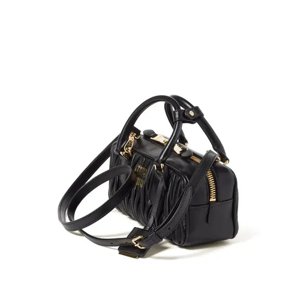 Miu Miu Matelassé Detailing Leather Tote Bag