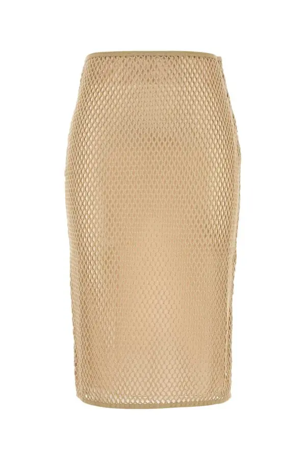 Prada Beige Mesh Skirt - Brown