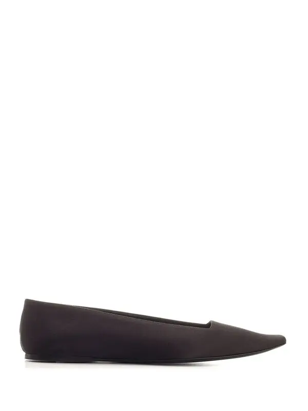 Saint Laurent Poppy" Crepe Satin Flat Shoes - Black