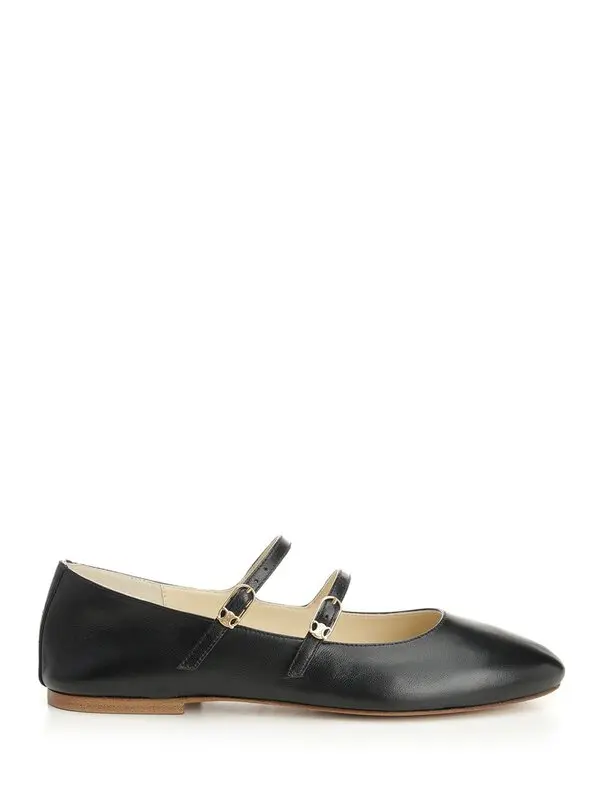 Celine Les Ballerines Lambskin Ballerina With Double Strap - Black