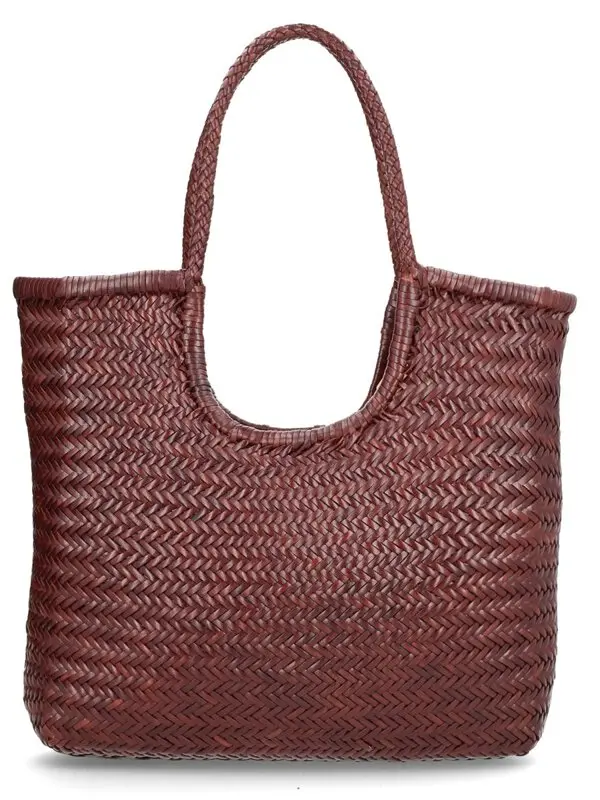 Dragon Diffusion Borsa Ns Diagonal Triple Jump" Woven Leather Tote Bag - Brown
