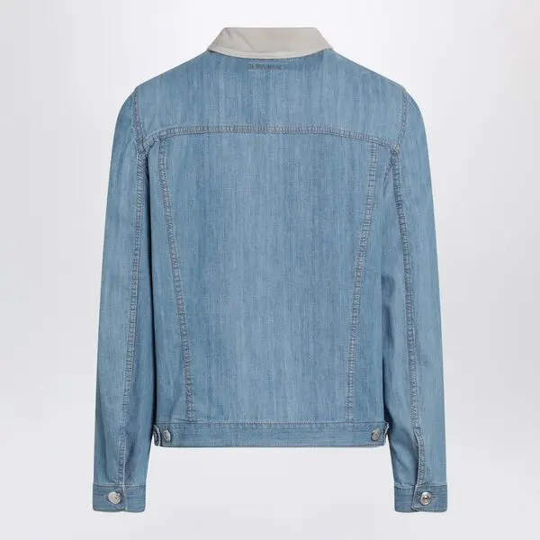 Brunello Cucinelli Denim Jacket With Suede Collar