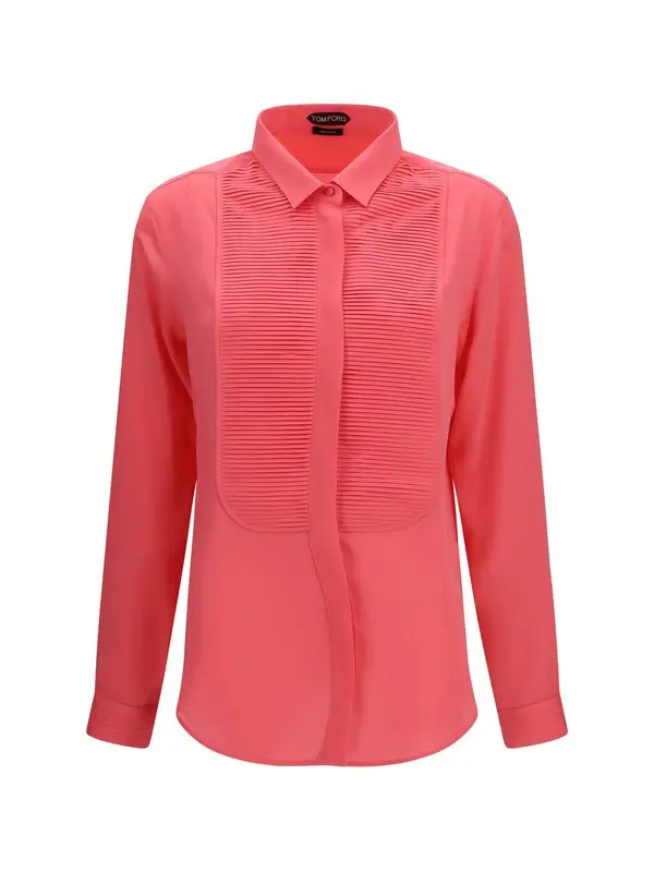 TOM FORD Tuxedo Shirt With Pleated Bib - Pink