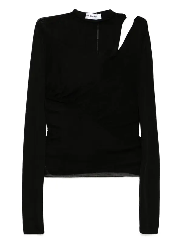 SELF-PORTRAIT Cut-out Blouse - Black