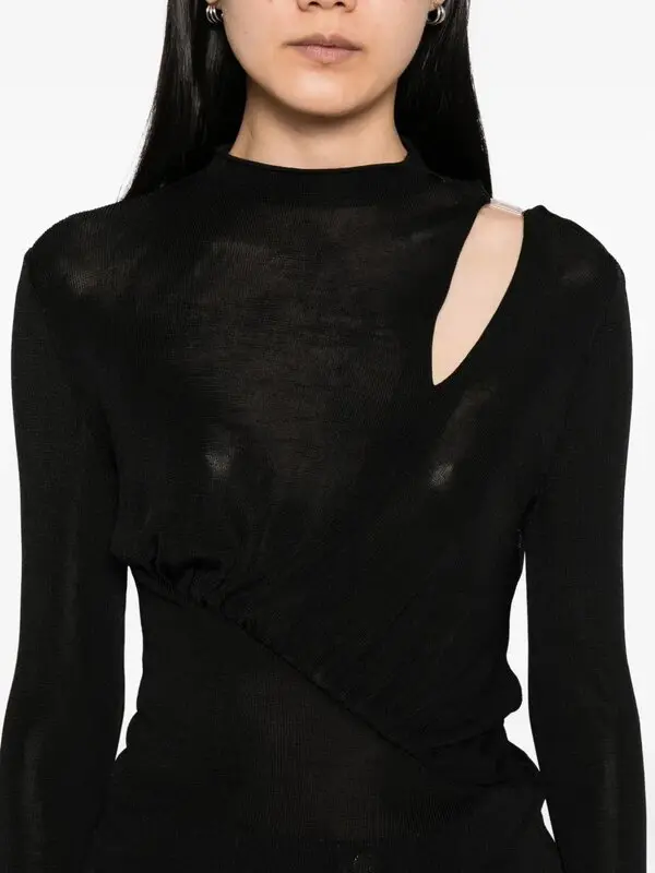 SELF-PORTRAIT Cut-out Blouse - Black