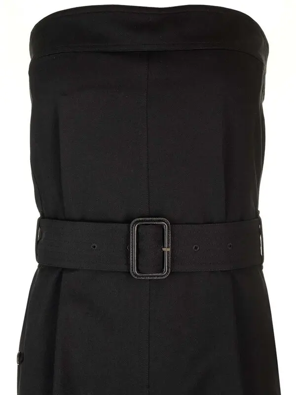 Saint Laurent Cassandre Bustier Jumpsuit - Black