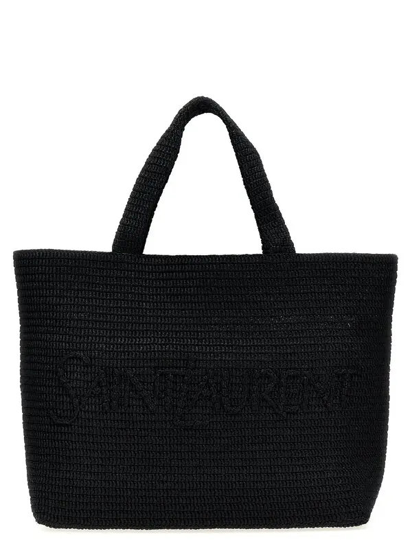 Saint Laurent Raffia Tote Bag - Black