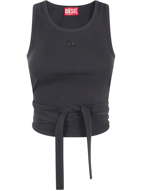 DIESEL® Ribbed Tank Top With Tie Detail