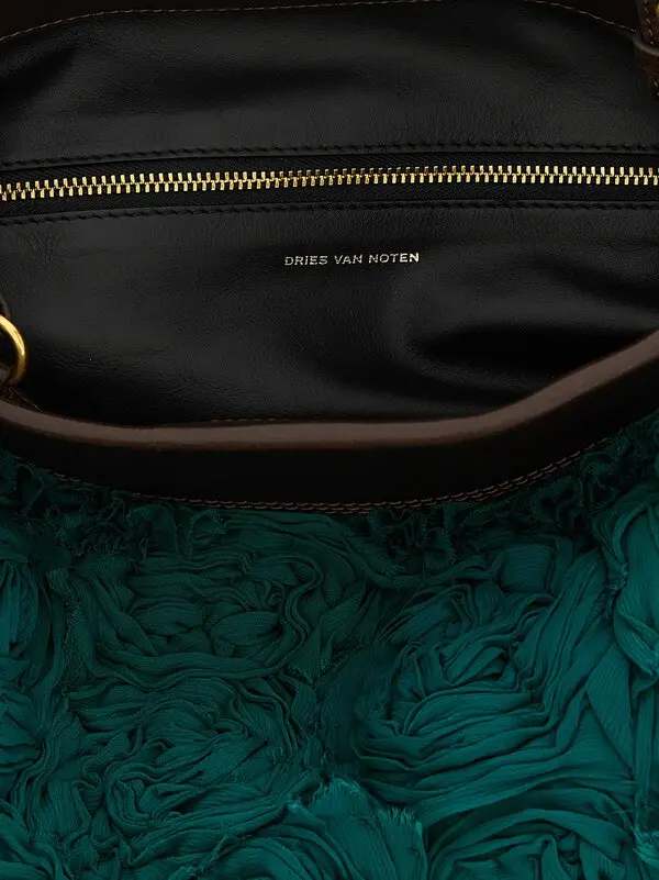 Dries Van Noten Rose Clutch - Green