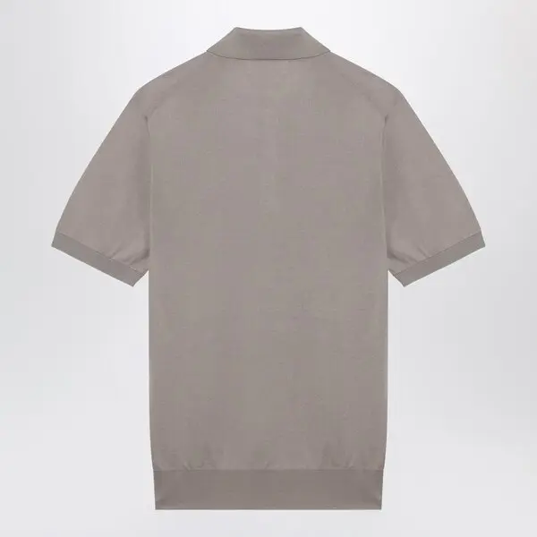 Brunello Cucinelli Light Cotton Knit Polo Shirt - Brown