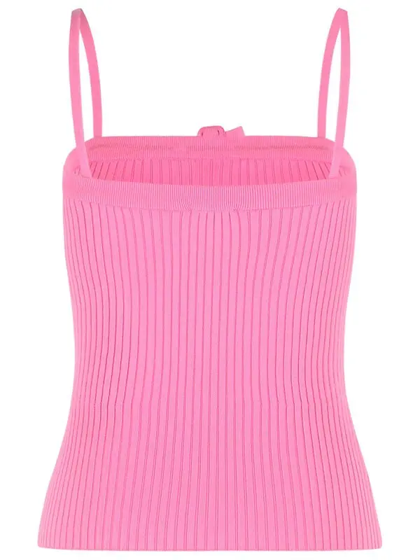COURREGES Ribbed Tank Top With Decorative Buckle