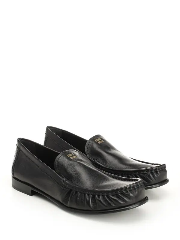 Miu Miu Buffalo Leather Moccasins