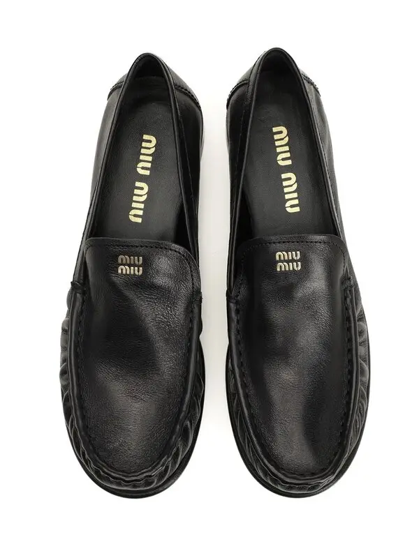 Miu Miu Buffalo Leather Moccasins
