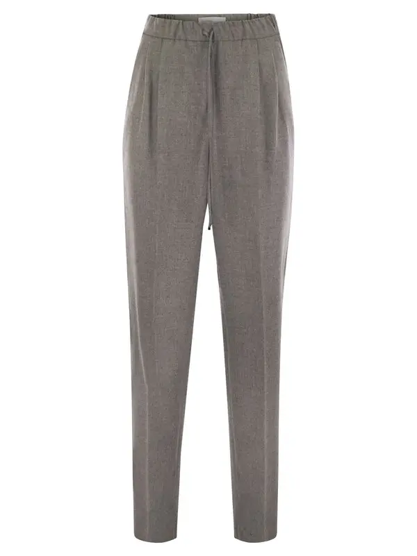 Max Mara Cashmere Drawstring Trousers - Gray