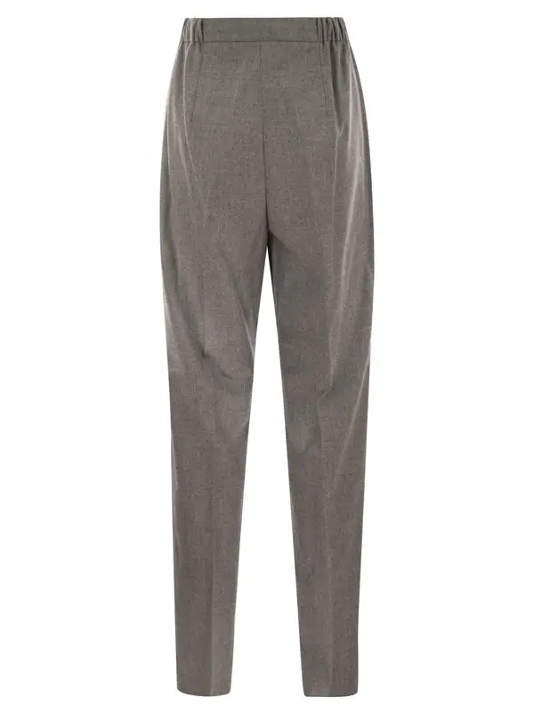 Max Mara Cashmere Drawstring Trousers - Gray