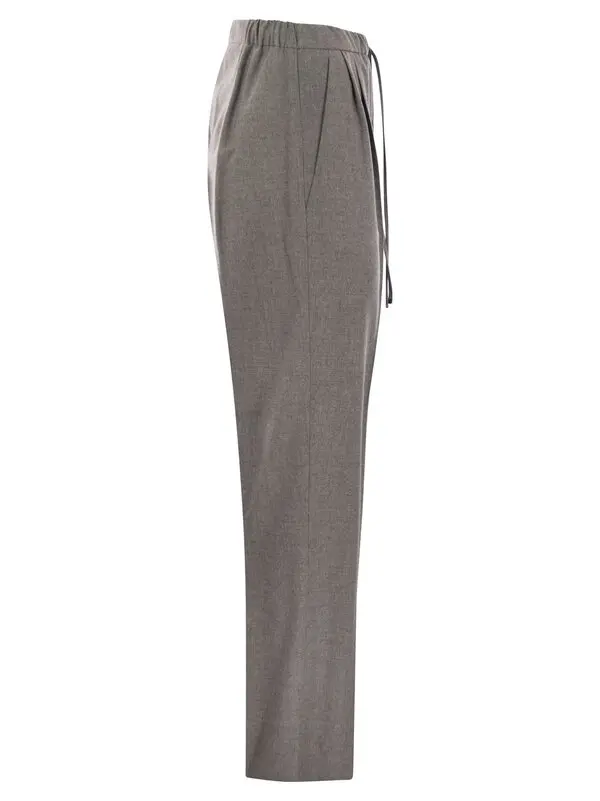 Max Mara Cashmere Drawstring Trousers - Gray