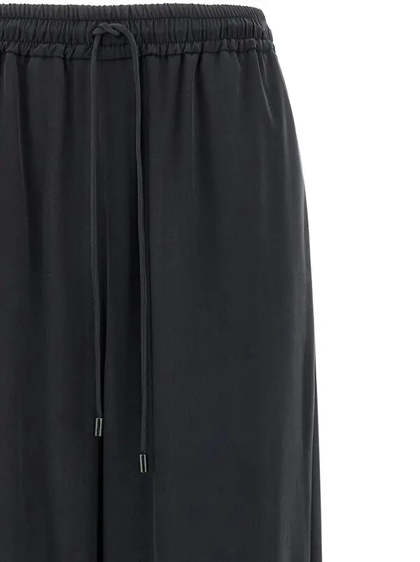 Max Mara Mxmgenero Wide-leg Silk Canvas Pants - Blue