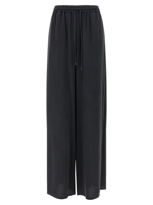 Max Mara Mxmgenero Wide-leg Silk Canvas Pants - Blue
