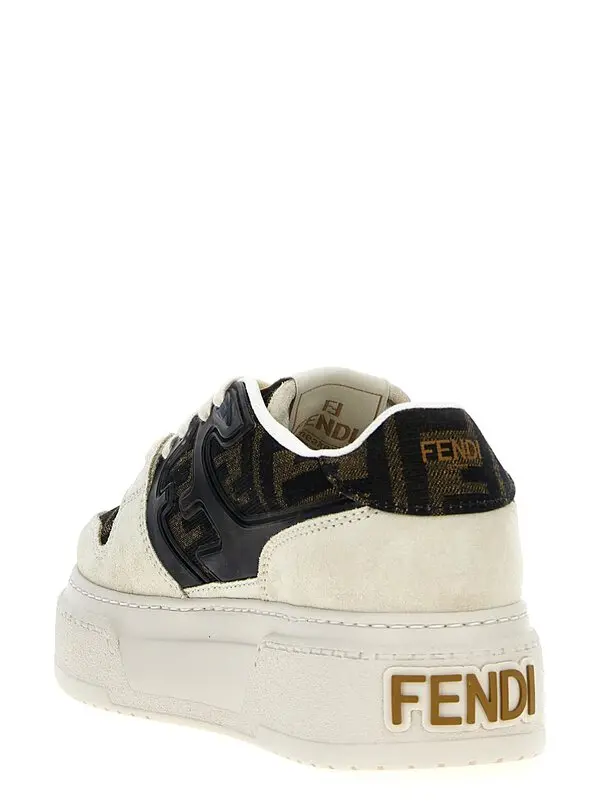 Fendi Match Suede And Jacquard Ff Logo Sneakers - Multicolor