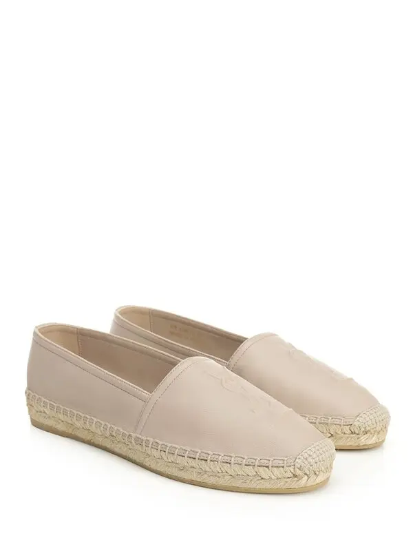 Saint Laurent Cassandre" Lambskin Espadrilles - Cream